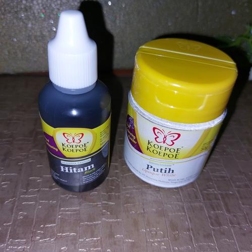 Jual Koepoe" pewarna makanan hitam / putih berat 30/50gr 1btl - Hitam ...