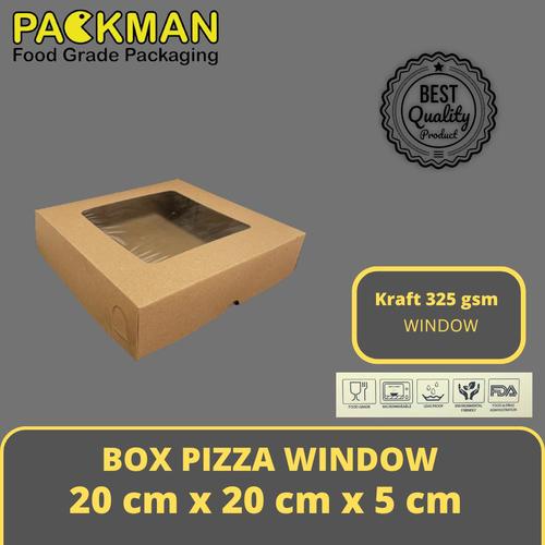 Jual BOX PIZZA 20x20x5 WINDOW / DUS KRAFT - JENDELA / WINDOW - Kota ...
