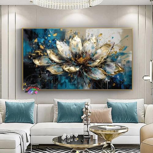 Jual Lukisan Modern Minimalis Bunga Abstrak Tekstur Elegant - Kab ...