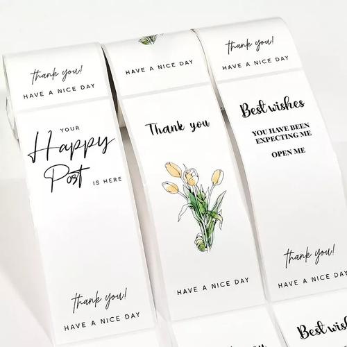 Jual 50 Pcs /Roll Stiker Segel Panjang Label THANK YOU*BEST WISHES ...