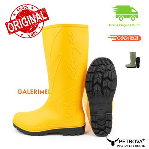 Jual Sepatu boots pria Petrova Strength Waterboots Kuning anti static ...
