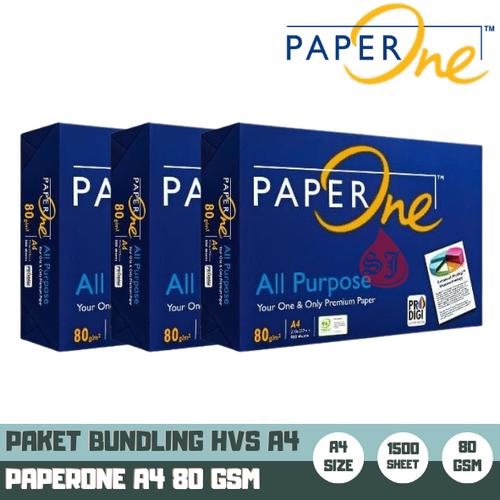 Jual PaperOne Kertas HVS A4 80gr Copier 3 Rim Bundling (1500 Lembar) - Jakarta Selatan - TINTA ...