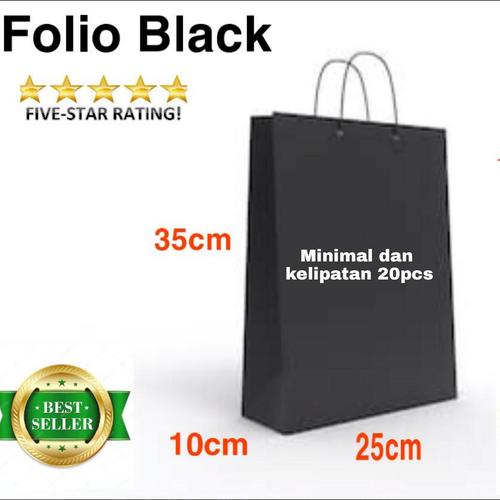 Jual Paper bag hitam 25x10x35 Paper bag premium Goodie bag Tas kertas ...