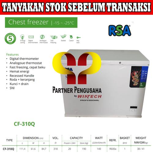 Jual RSA CF 310 CHEST FREEZER BOX 300 L LEMARI PEMBEKU 310 LITER BY GEA ...