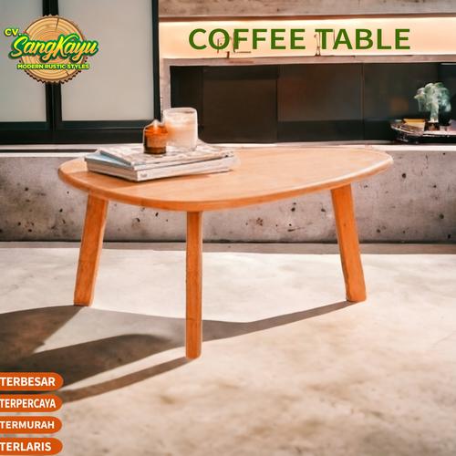 Jual Meja tamu kayu minimalis meja oval meja kopi coffee table meja ...