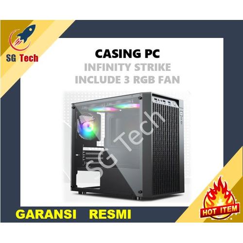 Jual CASING PC Infinity STRIKE - mATX Gaming Case - FREE 3 RGB FAN ...