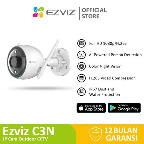 Jual Ezviz C3N IP Cam Outdoor Color Night Vision 1080p Memory up to ...