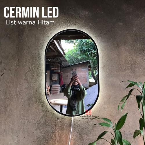 Jual CERMIN - Cermin LED Kamar Mandi Minimalis Lis Hitam - Kab. Jepara ...
