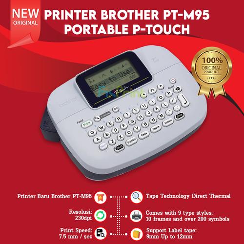 Promo Brother Label Printer PT-M95 Handy Label Maker Seri M-Tape Cicil ...