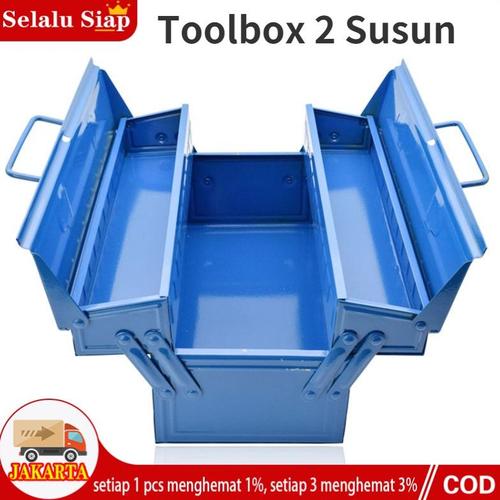 Jual Toolbox 2 Susun Kuning Besi 34x17x17cm / Tool box Metal Case ...