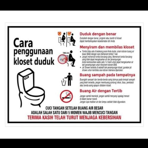 Jual Stiker PENGGUNAAN KLOSET DUDUK 23X30CM sign rambu k3 - 15 X 20 CM ...