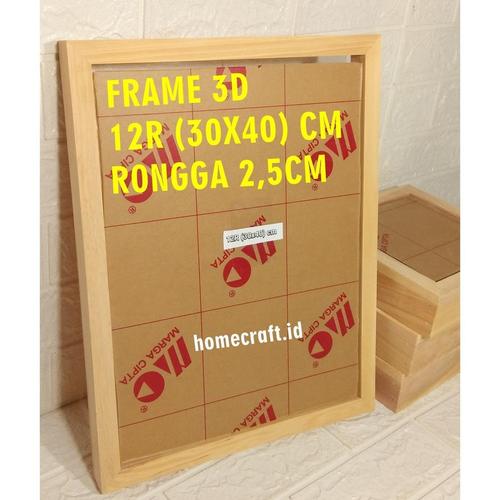 Jual Figura / frame foto / Bingkai Kayu 3D ukuran 12R 30x40cm + Kaca ...