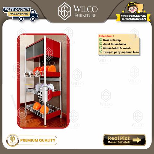 Jual Rak Dapur 4 Susun Ral Monster Red / Rak Piring Minimalis / Rak ...