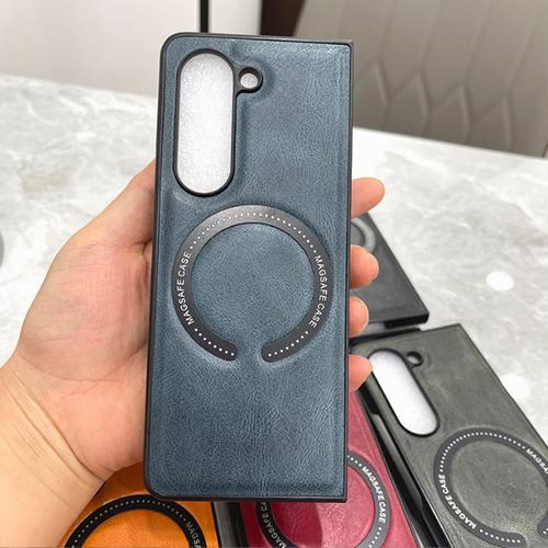 Promo Case Samsung Galaxy Z Fold 5 Fold5 Leather Magsafe Cover - Blue ...