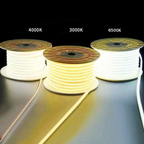 Jual led strip cob flexible 220v warm white kuning waterproof 50 meter ...