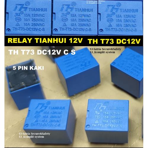 Jual TIANHUI 12V relay TH T73 DC12V C S 10A 5 PIN 5P KAKI 5pin 12 volt ...