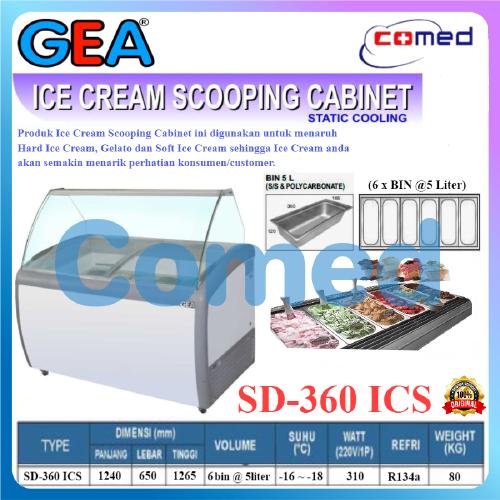 Jual GEA SD-360-ICS Ice Cream Scooping Cabinet / Showcase Memajang Es ...