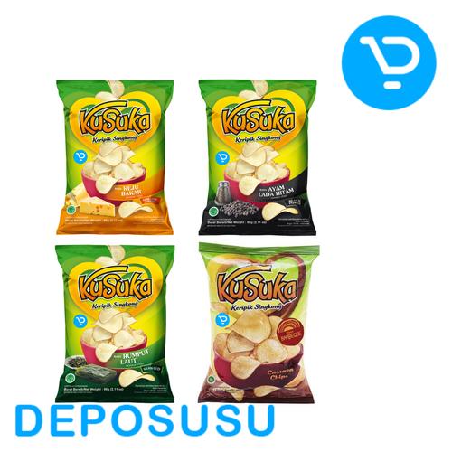 Jual Kusuka Keripik SIngkong Ayam Lada Bbq Keju Bakar Rumput Laut Balado - 60g Rumput Laut ...