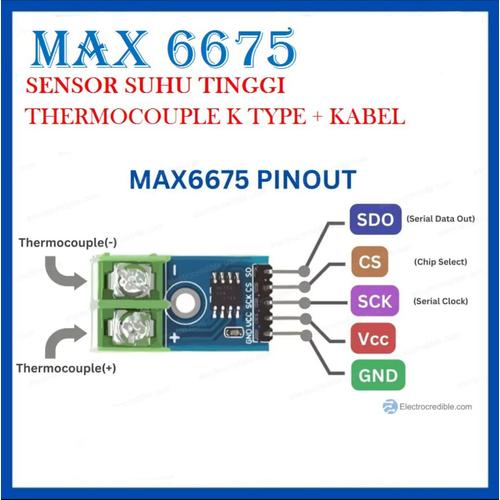 Jual MAX6675 K Type Thermocouple Temperature Sensor Suhu Arduino Module ...
