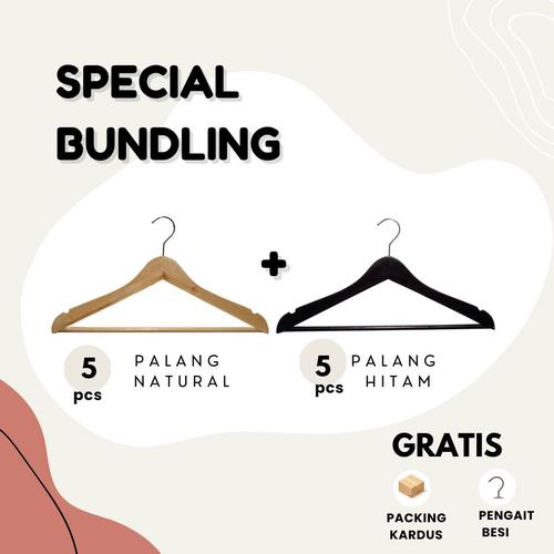 Jual Paket Bundling Hanger Gantungan Kayu Pakaian Baju - Kota ...