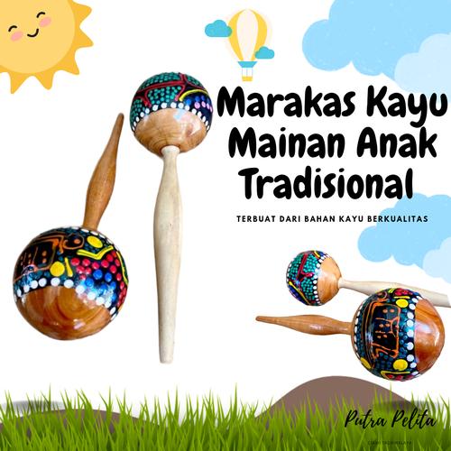 Jual MARAKAS KAYU MAINAN ALAT TRADISIONAL / ALAT MUSIK UKURAN BESAR ...