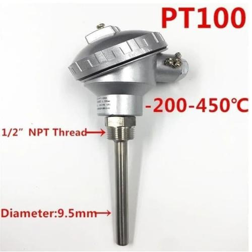 Jual RTD Pt100 Temperature Sensor probe 4" Thread 1/2 NPT -200~450C - Kota Bandung - ELCA Studio ...
