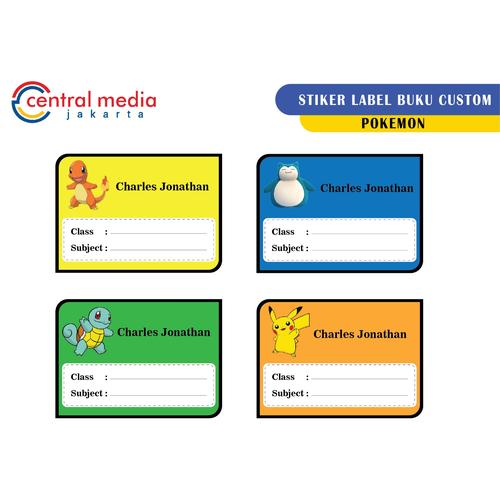 Jual Cetak Sticker Label Buku Custom CROMO Stiker Nama Anak - POKEMON ...