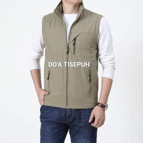 Jual jaket rompi pria casual terbaru katun driil rompi motor Keren ...