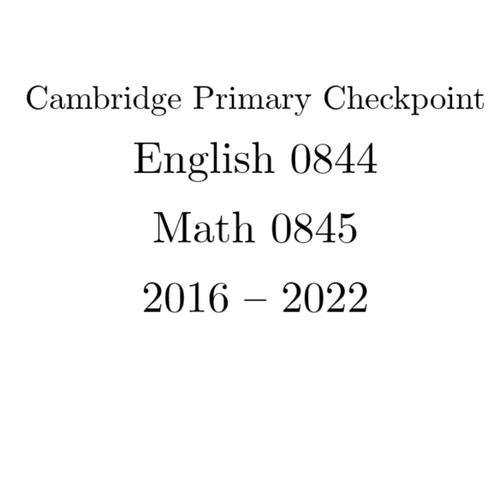 Jual Cambridge Primary Checkpoint English and Math Tahun 2016 - 2022 ...