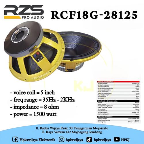 Jual SPEAKER KOMPONEN RZS PRO AUDIO RCF18G - 28125 Speaker RZS RCF18G ...
