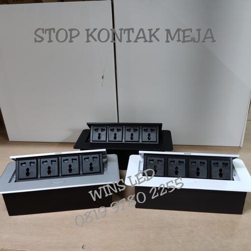 Jual STOP KONTAK MEJA RAPAT FLIP UP 4 COLOKAN 3 PIN UNIVERSAL - Hitam ...