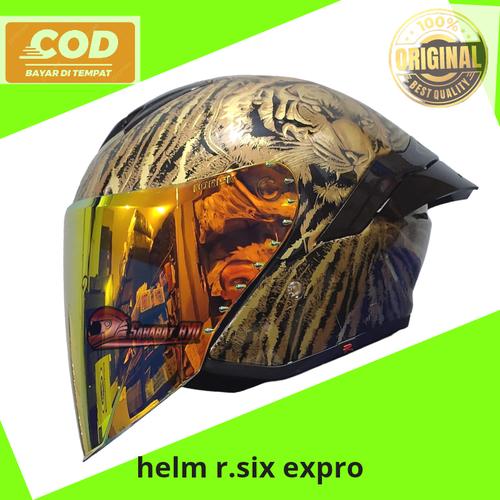 Promo helm motor half face rsix xpro motif tiger original sni paket ...