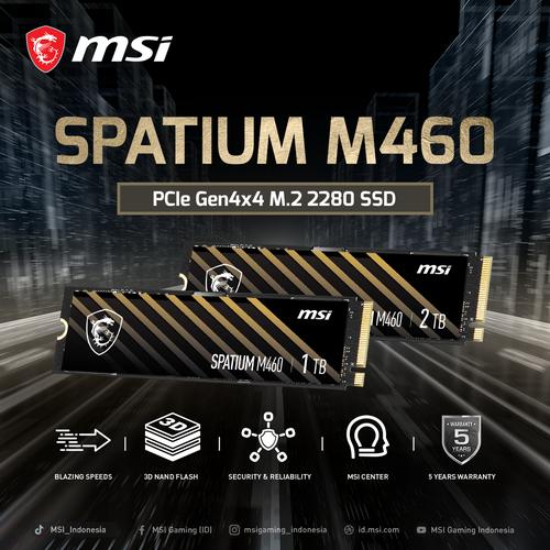 Jual MSI SPATIUM M460 1TB - 2TB PCIe 4.0 NVMe M.2 SSD Gen 4 x4 - 1TB - Jakarta Pusat - vectacom ...