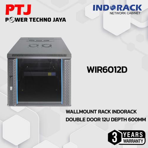 Jual Wallmount Rack INDORACK WIR6012D Double Glass Rak 12U Depth 600mm ...