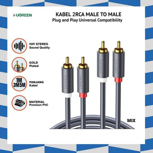 Jual UGREEN Kabel 2 RCA Male To Male Audio Stereo For Amplifier HDTV ...