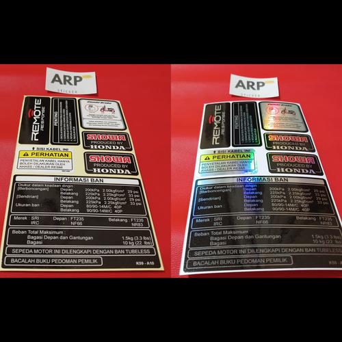Jual STICKER STIKER PENTING PERINGATAN HONDA SHOWA MATIC SET - Hologram ...