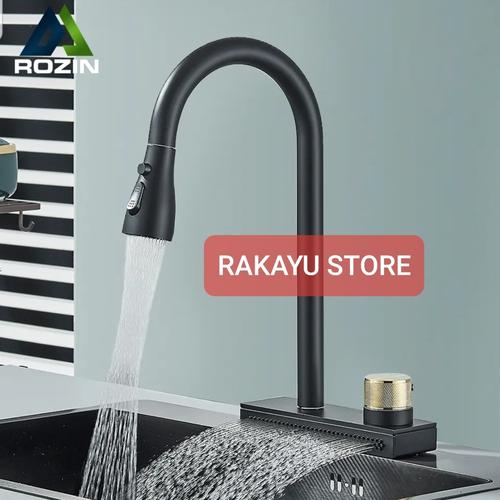 Jual KRAN DAPUR TARIK HITAM MODERN PANAS DINGIN KRAN CUCI PIRING TARIK ...