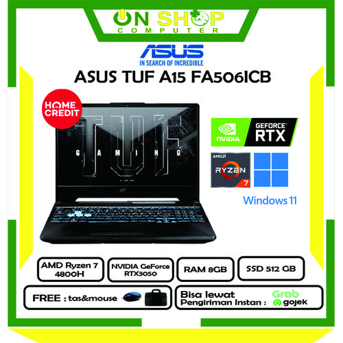 Jual ASUS TUF A15 FA506ICB R735B6T-O11 Ryzen 7 4800H 8GB 512GB RTX3050 ...