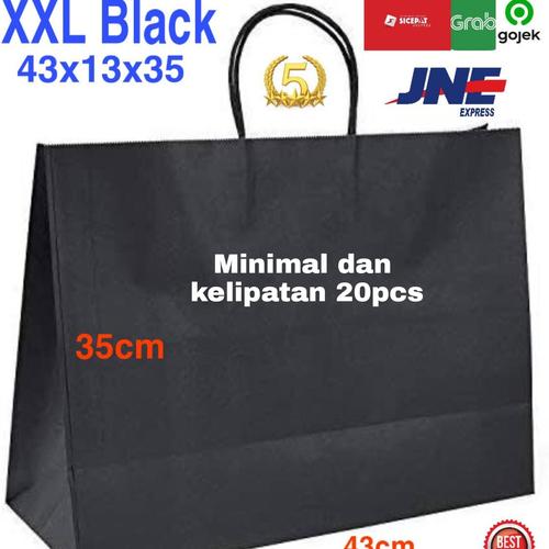 Jual Paper bag hitam 43x13x35 Paper bag jumbo Tas kertas besar Paperbag ...