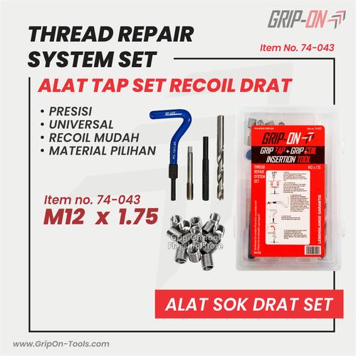 Jual Tap Set Recoil M12 x 1.75 GRIP-ON Thread Repair System Set M12 x 1 ...