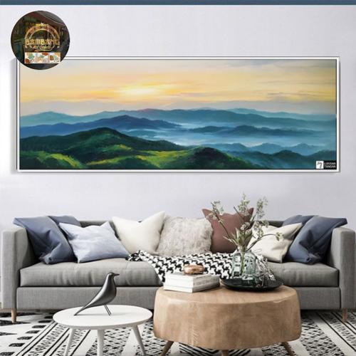 Jual lukisan pemandangan gunung - 50x120+frame - Kab. Bandung - bambang ...