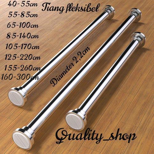 Promo Tiang Gorden Fleksibel Besi Tiang Jemuran Baju Portable Tanpa ...