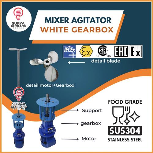 Jual Agitator Mixer Kimia SS304 0.37KW 0.5HP 2730RPM 3Phase 2 Pole Direct - Jakarta Barat - PT ...
