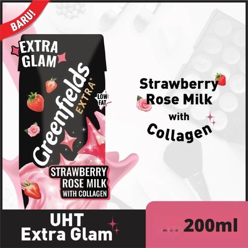 Jual SUSU UHT GREENFIELDS EXTRA GLAM STRAWBERRY ROSE 200ML - STRAWBERRY ...