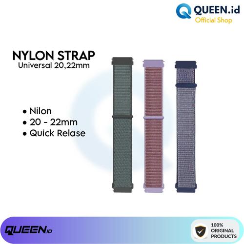 Jual QUEEN Tali Jam Strap Nilon Nylon Universal Quick Relase 20mm 22mm ...