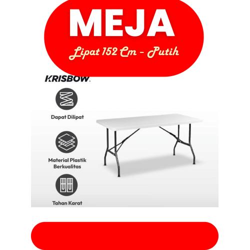 Jual Krisbow Meja Lipat 152 Cm Putih Folding Table White - Kab ...
