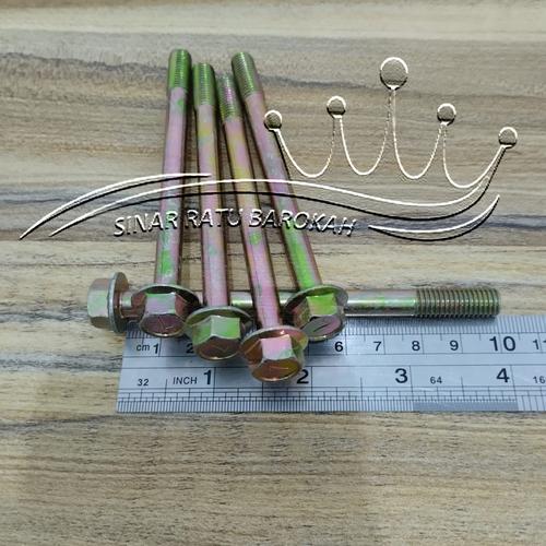 Jual Flange Bolt M8X100 Baut Topi M8 X 100 Kuning Kunci 12 Baud 10cm 10 CM - Kab. Tangerang ...