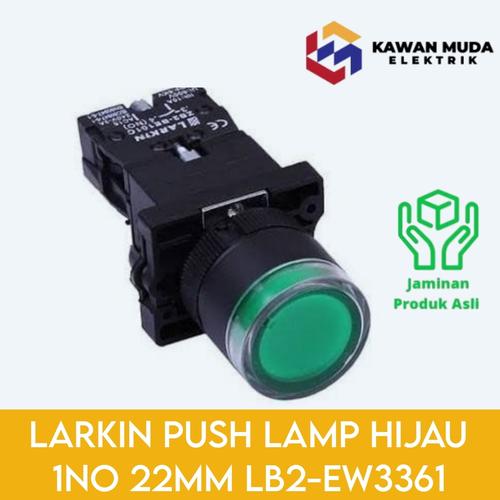 Jual LARKIN PUSH BUTTON LAMP HIJAU 220vac (KONTAK 1NO DIA 22mm) LB2 ...