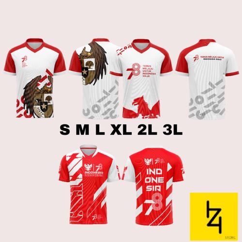 Jual Baju jersey kaos hut 78 bendera merah putih Indonesia S M L XL 2L 3L - 3, M - Kota ...