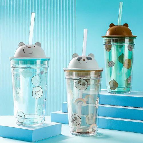 Jual Tumbler Miniso We Bare Bears Collection 4.0 with Straw Botol Anak - Cokelat - Kota Surabaya ...